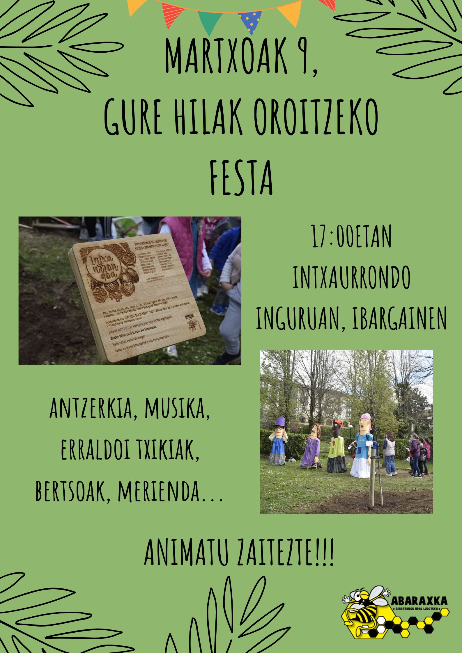 MARTXOAK 9, GURE HILAK OROITZEKO FESTA | ABARAXKA OIARTZUNGO UDAL LUDOTEKA